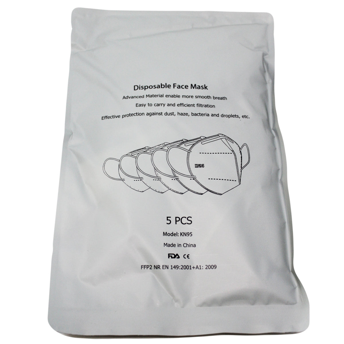 4 layer KN95 face mask with certification, Non woven fabric, Double la